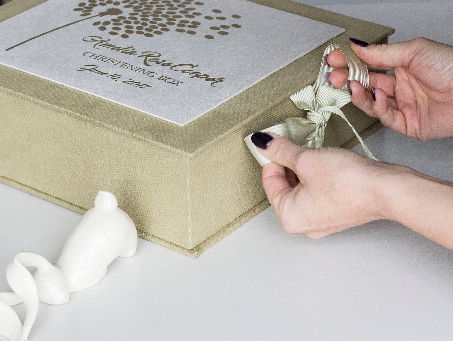 Baby Time capsule box with gold lettering Large memory box | Etsy