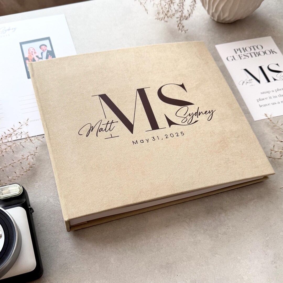 2026 Exclusive Wedding Guest Book - Custom Photo Album - Pre-applied ...