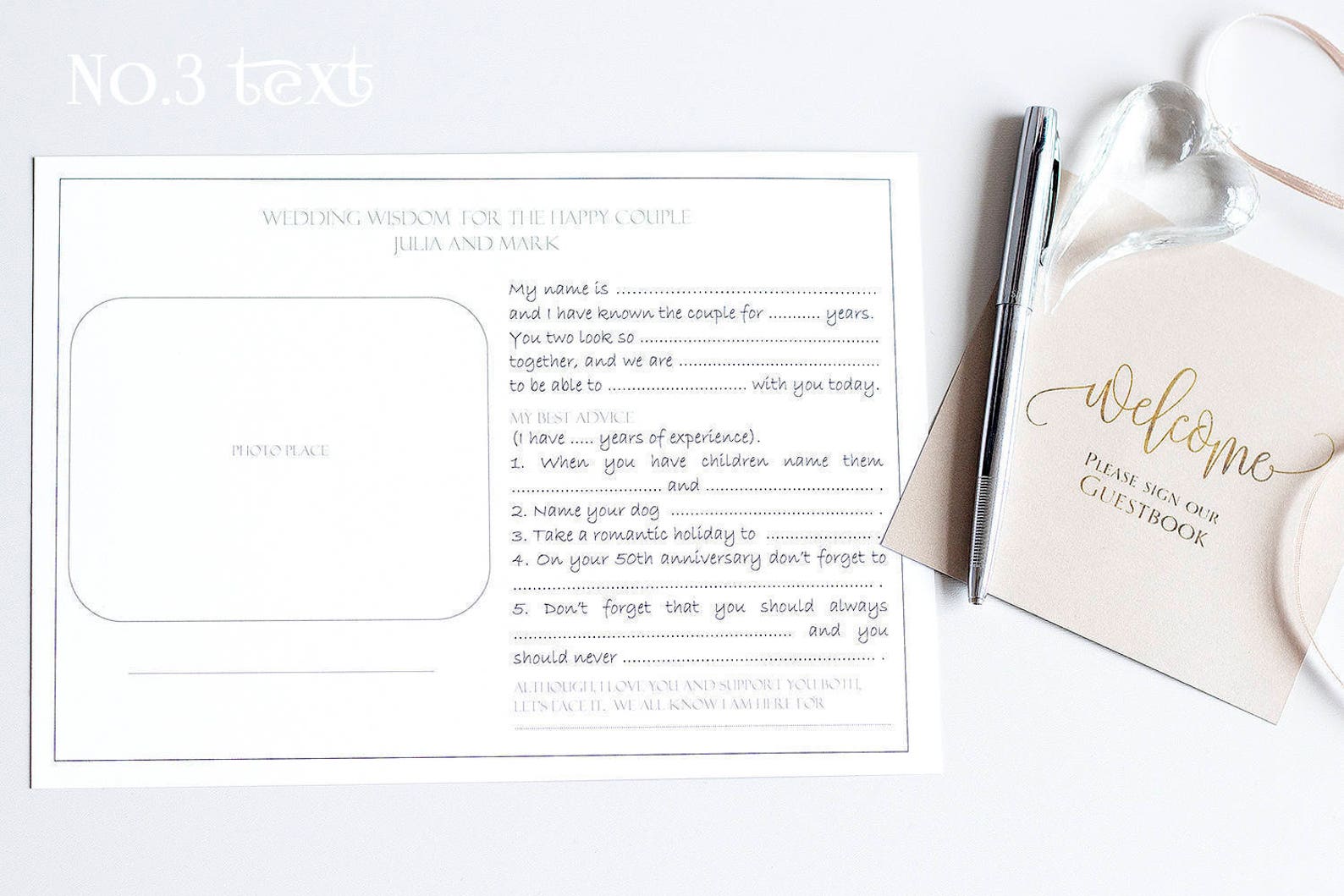 Set of Wedding Photo Guest Book With Wedding Advice Cards and | Etsy