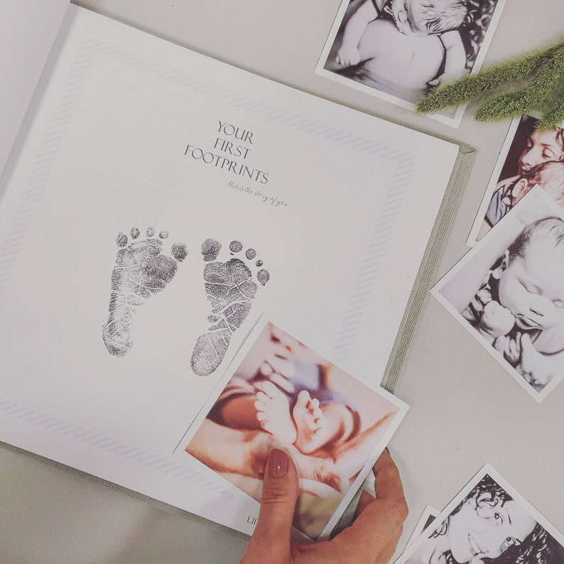 First Year Baby Memory Book | Dark Green Baby Album | Modern Baby ...