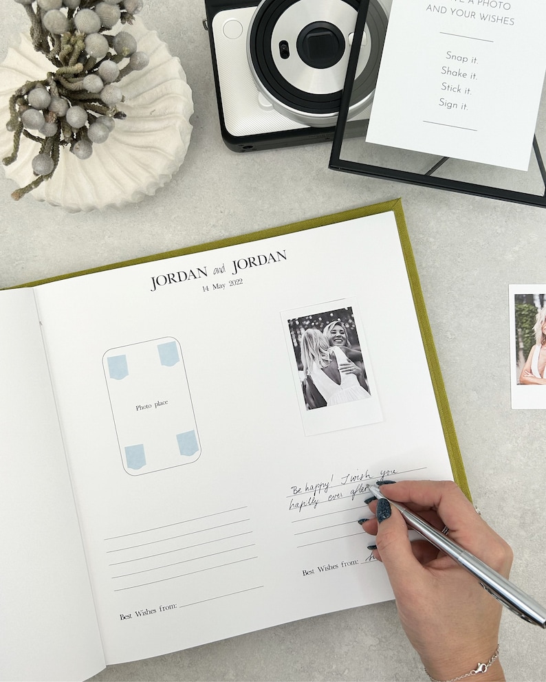 Wedding Guest Book, Instax Mini Album, Fabric Wedding Photo Album for ...