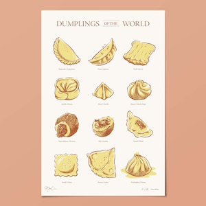 Dumplings of the World Hand Printed 2-color Screen Print Poster ...