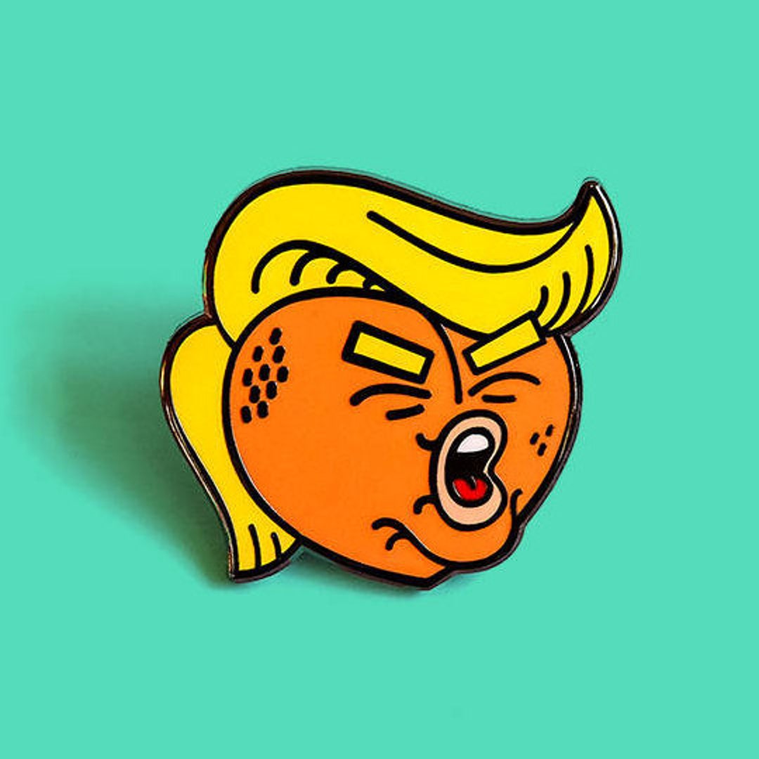 Impeach Trump Peach Emoji Enamel Pin / Peach Emoji Enamel Pin ...