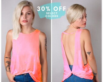 Open back workout tank top / Low side tank / Bralette tank / | Etsy