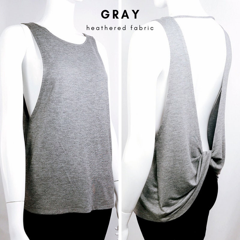 Open Back Tank Top With Twist / Yoga Crossfit Workout Tank / - Etsy ...