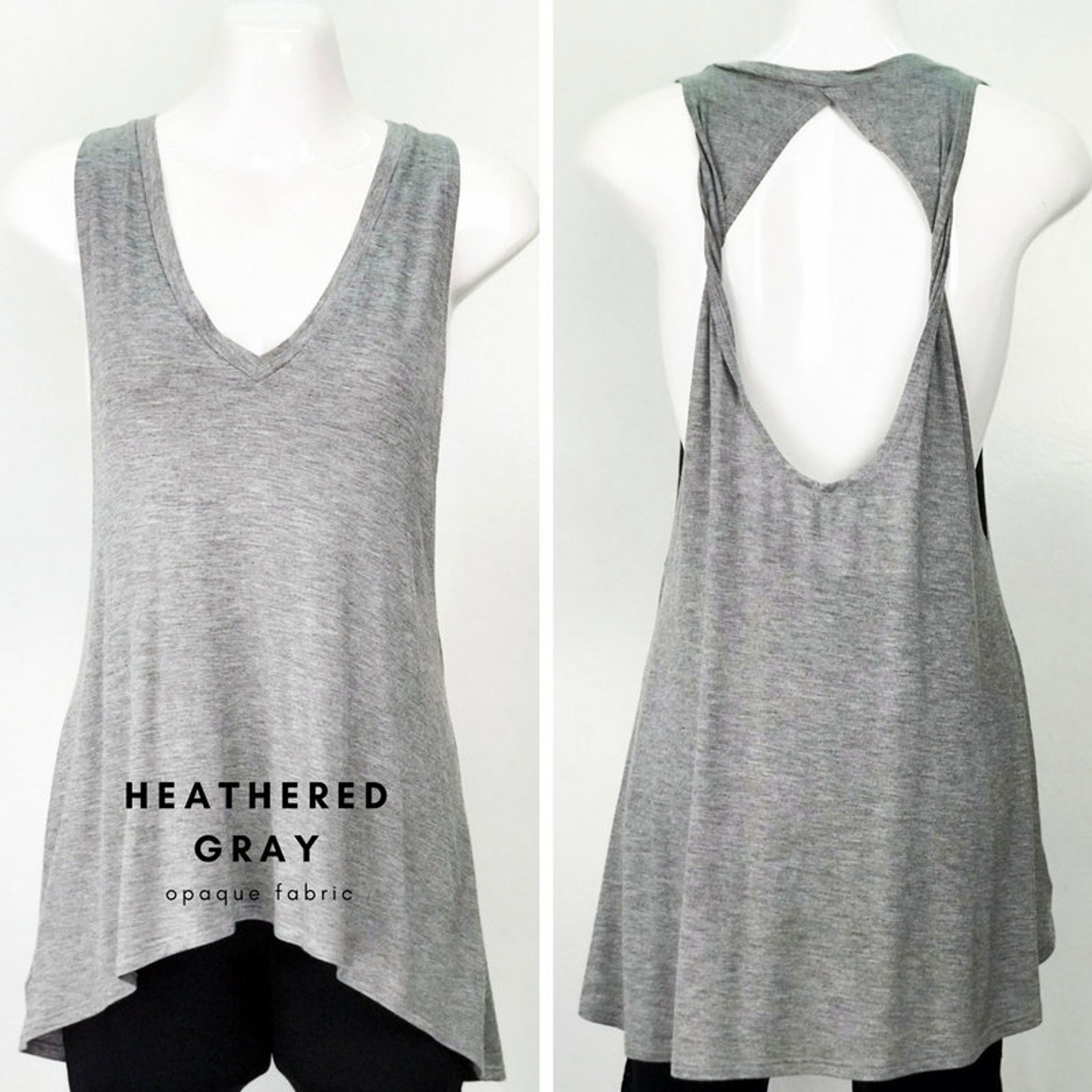 Open Back Yoga Tank /tank Top With Side Cut /twist Back Yoga - Etsy