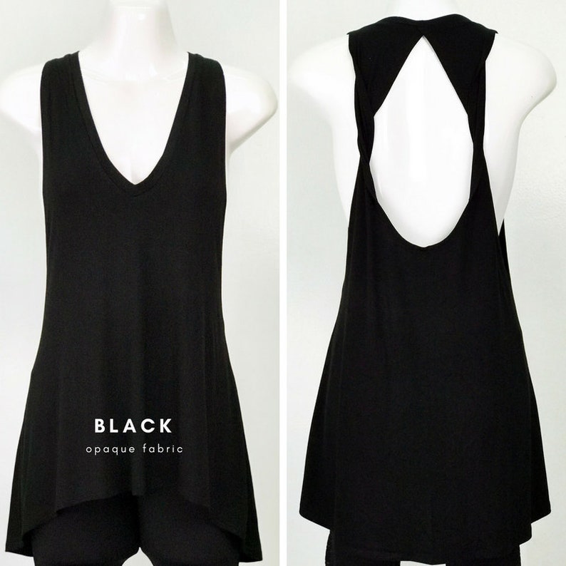 Open Back Yoga Tank /tank Top With Side Cut /twist Back Yoga - Etsy