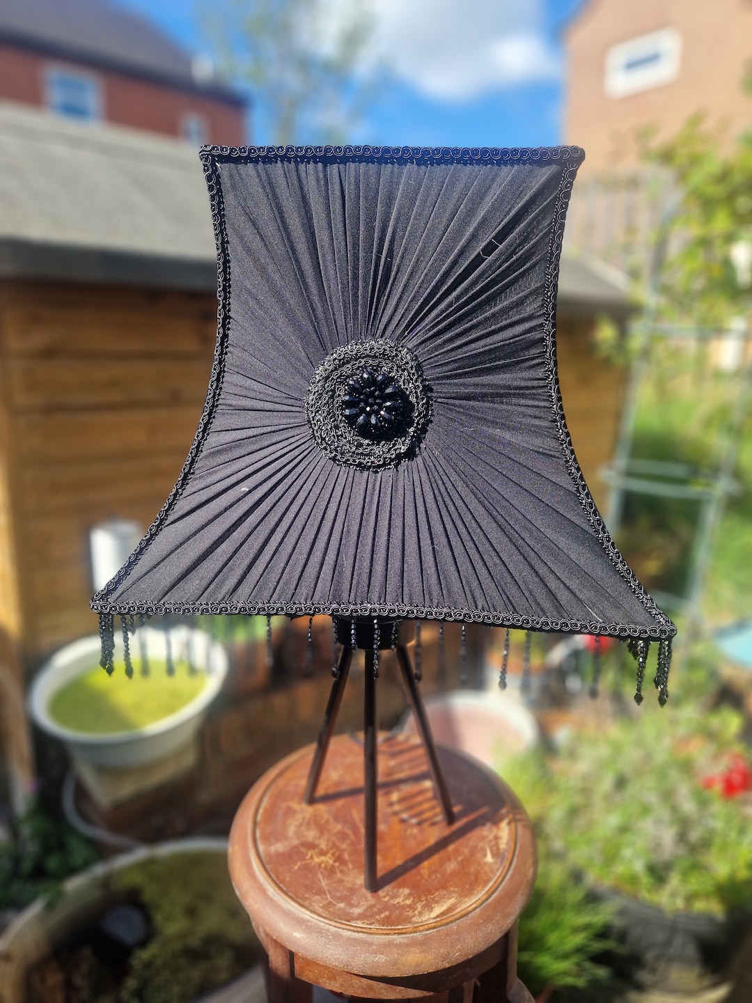 Handmade Lampshade, Gothic, Maximalist Decor, Frame Fabric Shade ...