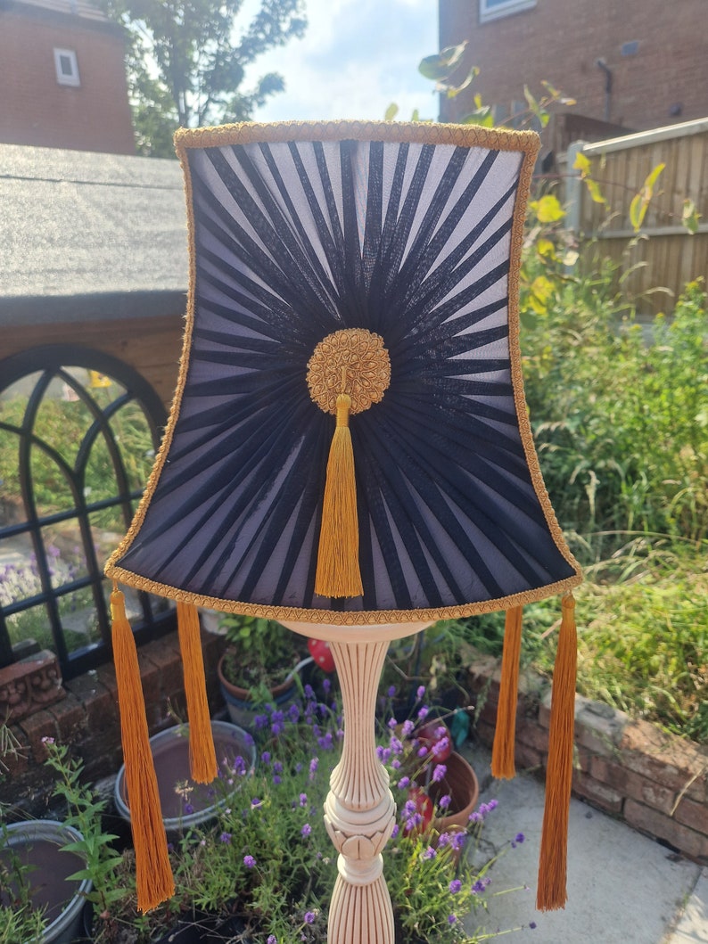 Handmade Lampshade, Gothic, Pleated, Black and Gold - Etsy