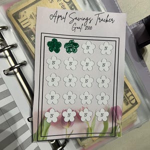 April Savings Tracker - Digital File - Etsy