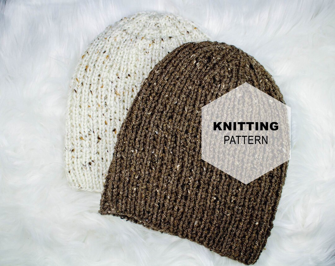 Knitting Pattern // Slouchy Hat Broken Rib Knit Stitch in the Round ...
