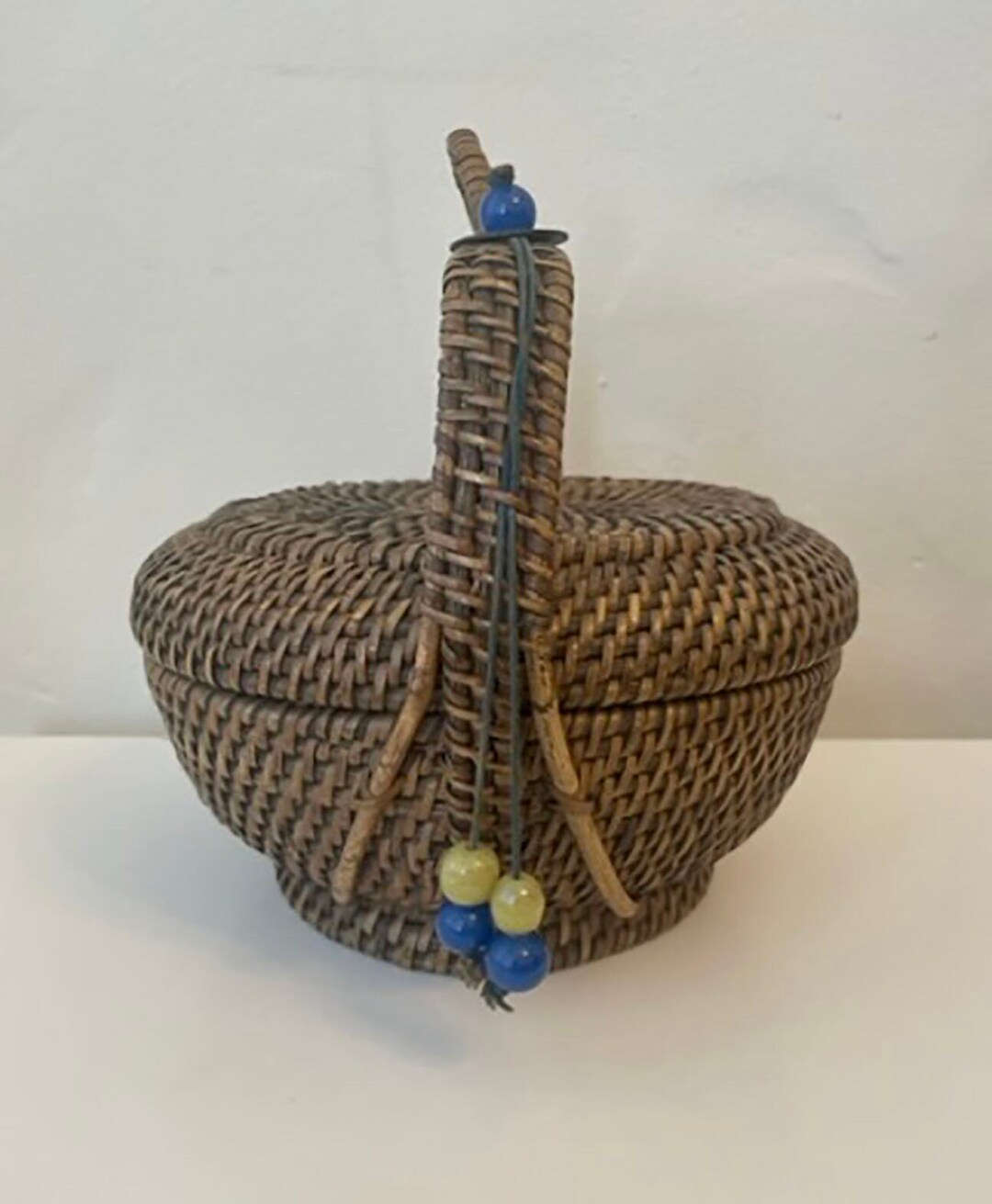 Antique Chinese Woven Rattan Wedding Basket With Handle and Peking ...