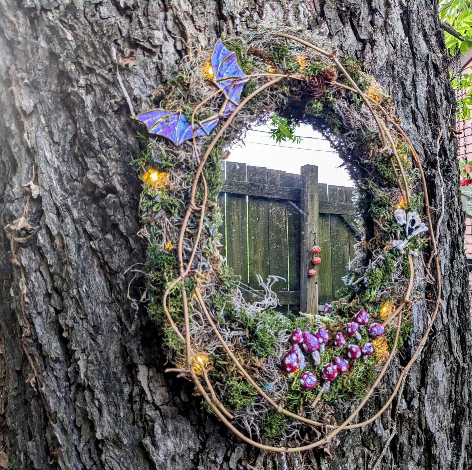 Goblincore Cottagecore Faire Fairy Fae Mirror With Moss Thorny Vine ...
