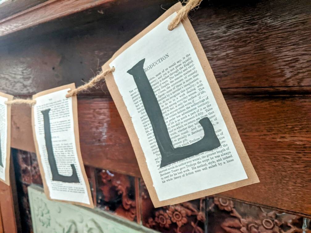 Fall Banner Repurposed Upcycled Vintage Book Page Twine - Etsy