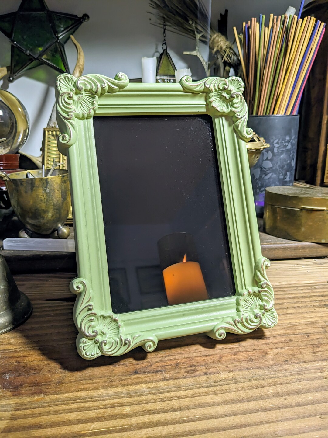 One-of-a-kind Charged Scrying Mirror Upcycled Repurposed - Etsy