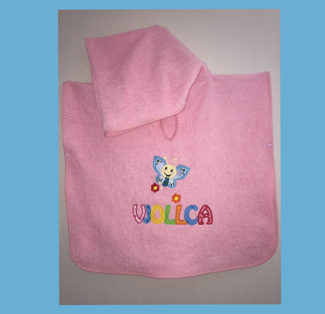 Bath Poncho, Poncho With Embroidery Picture and Name as Desired - Etsy