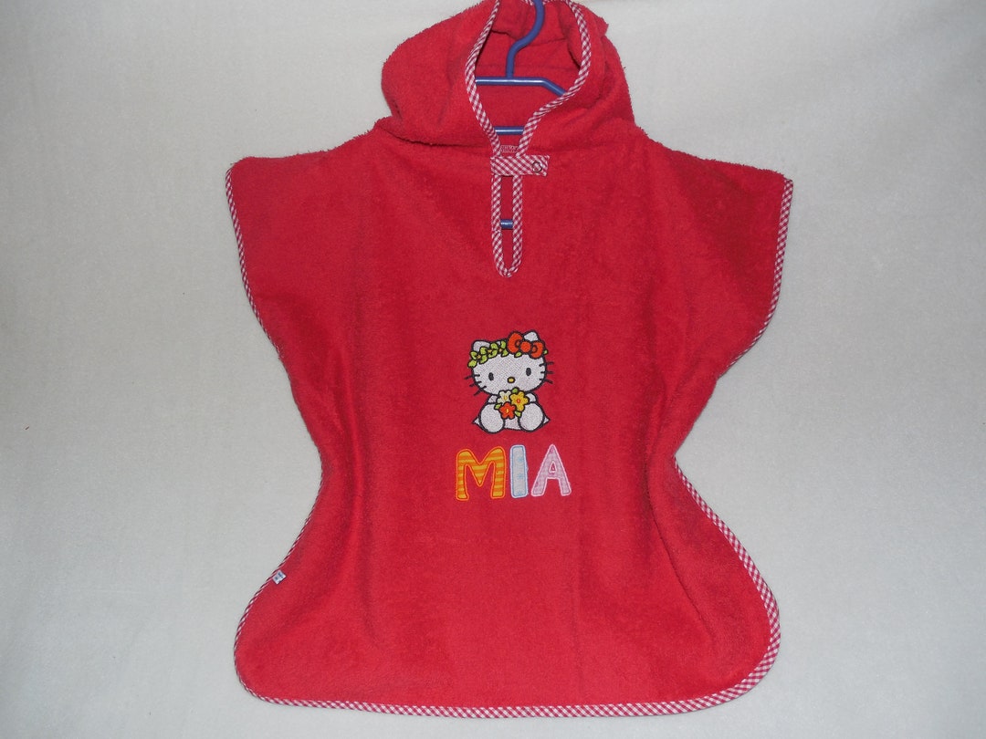 Bathing Poncho Poncho With Embroidery Picture and Name as Desired Gift ...