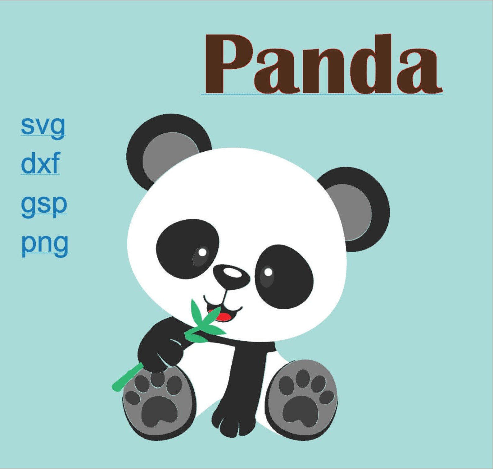 Plotter File Panda Svg Dxf Gsp Png - Etsy