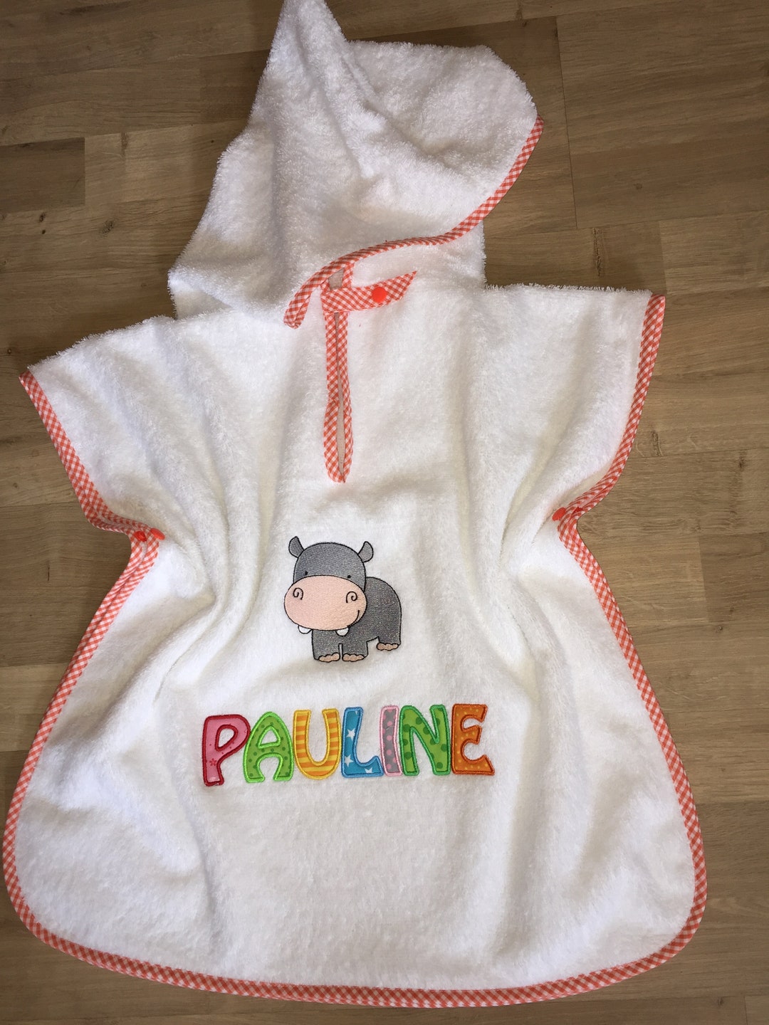 Bathing Poncho Poncho With Embroidery Picture and Name as Desired - Etsy