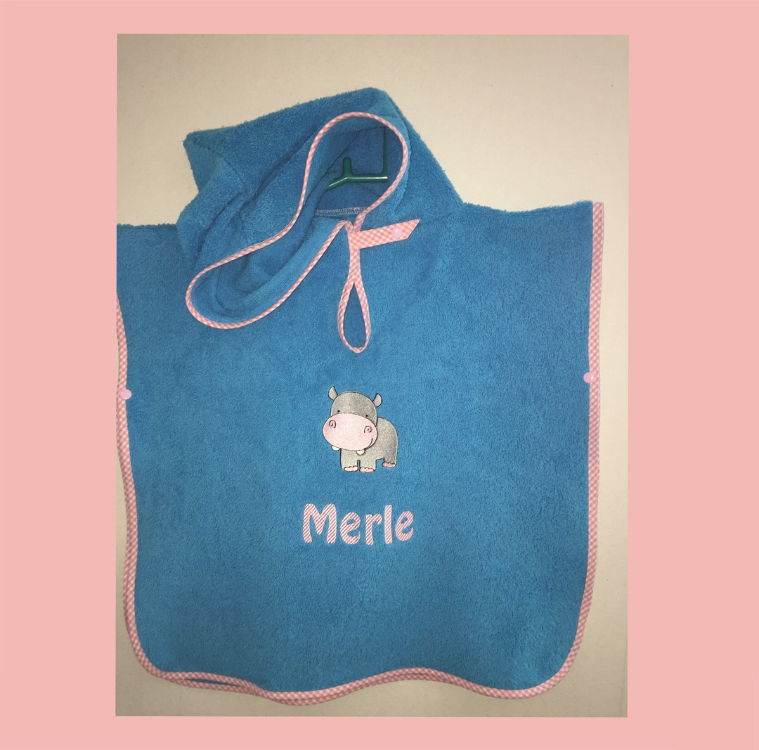 Bathing Poncho Poncho With Embroidery Picture and Name as Desired - Etsy