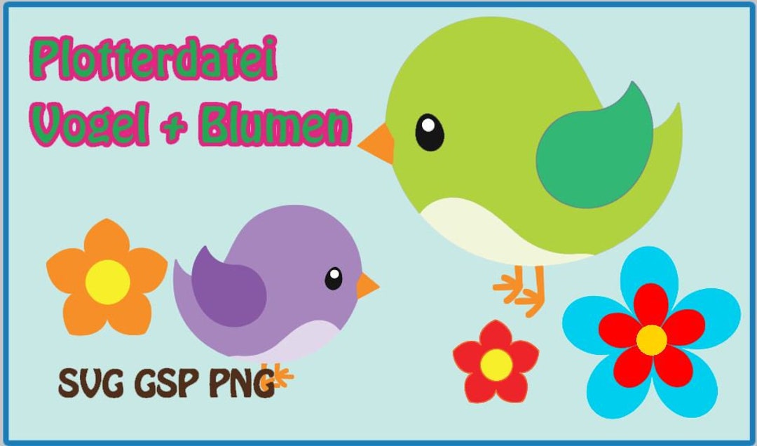 Plotter File Bird Flowers Svg, Gsp, Png - Etsy