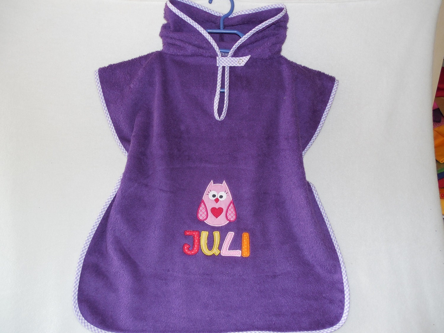 Badeponcho Poncho mit Stickbild und Name nach Wunsch - Etsy.de