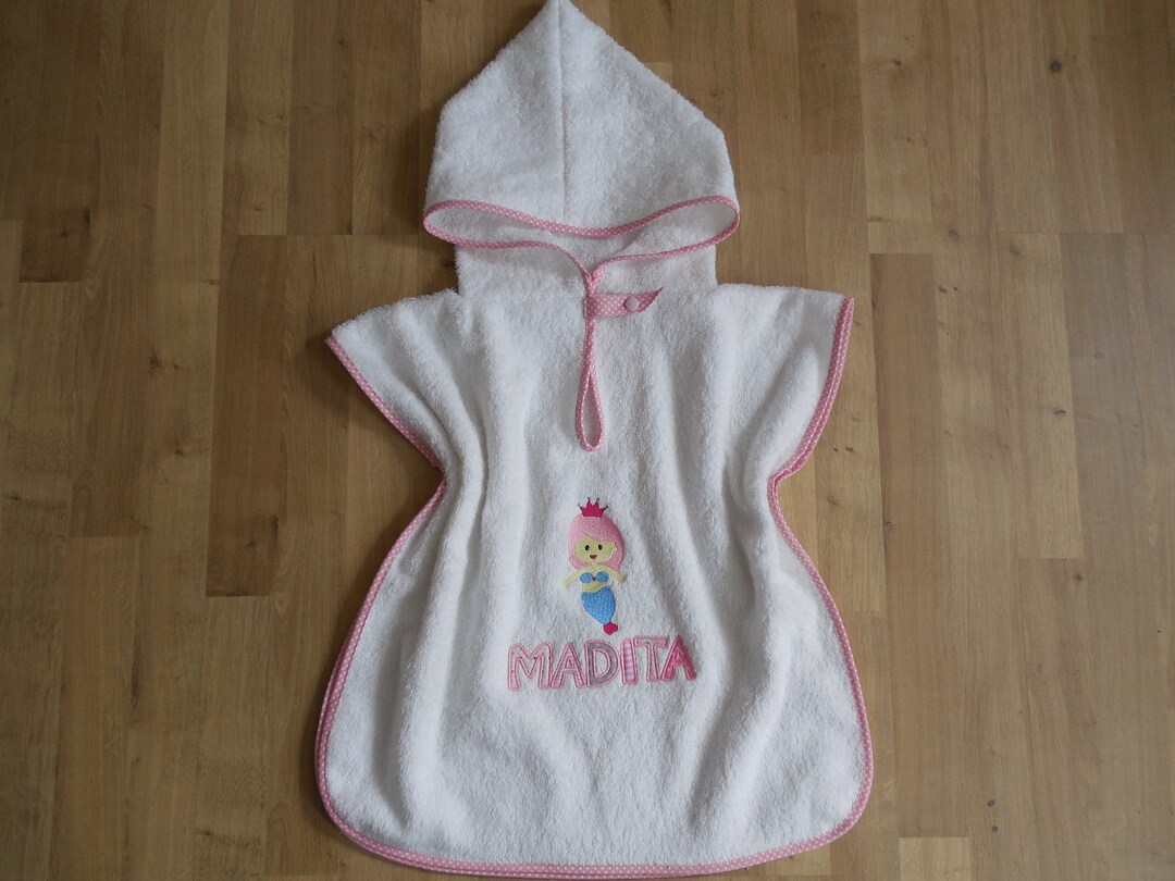 Bath Poncho, Poncho With Embroidery Picture and Name as Desired - Etsy