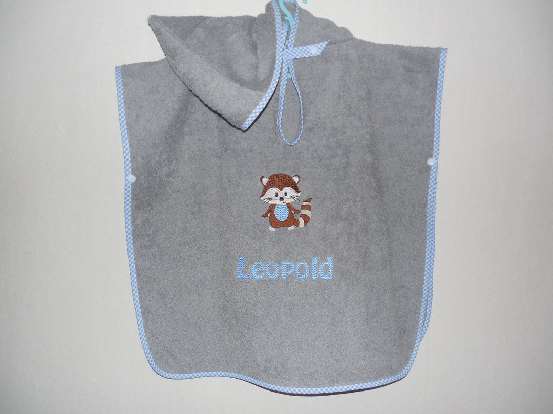 Bathing Poncho Poncho With Embroidery Image and Name of Your - Etsy