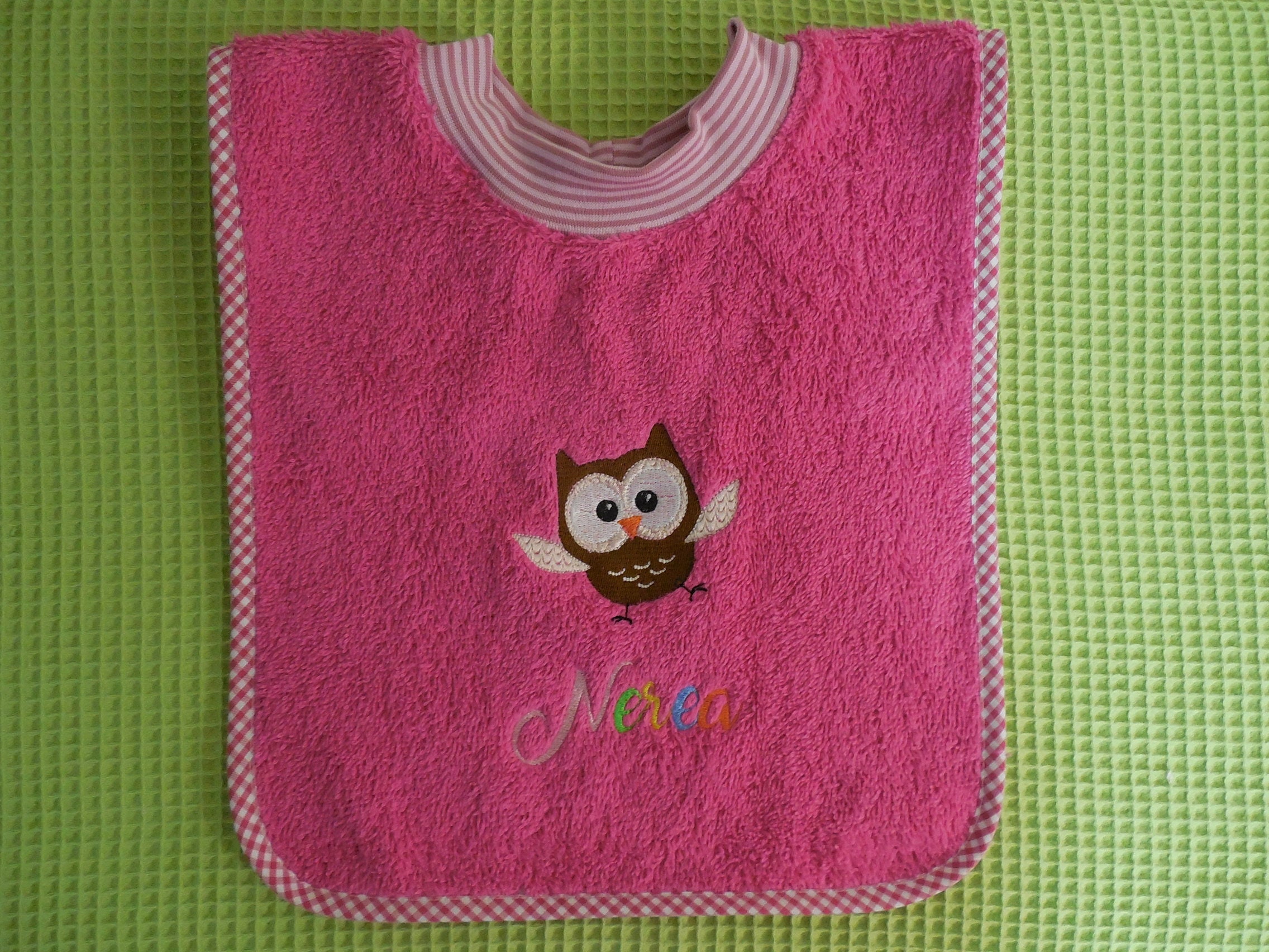 Towel Bib With Name and Embroidered Picture, Drool Bib, Pull-over Bib ...