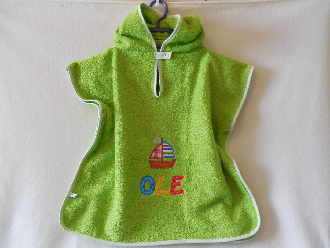 Bathing Poncho, Poncho With Embroidery Image and Name of Your Choice - Etsy