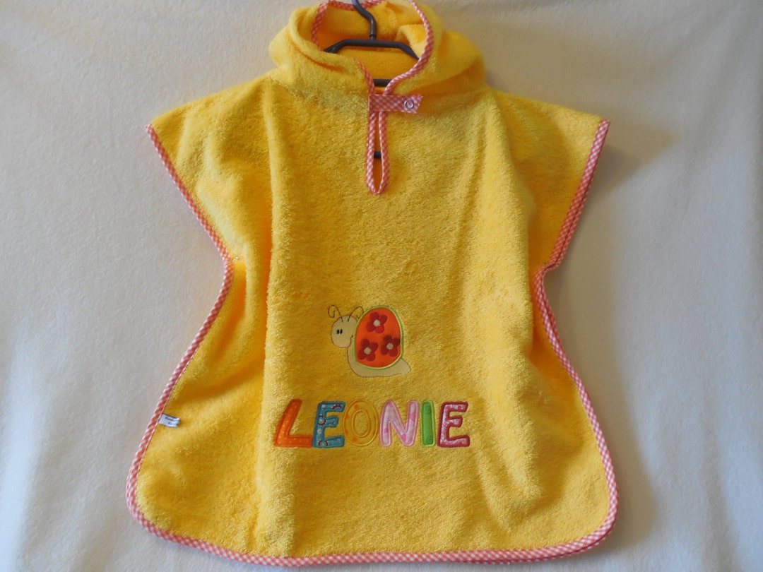 Bath Poncho, Poncho With Embroidery Picture and Name as Desired - Etsy