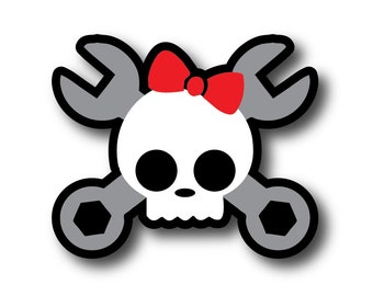Mechanic Skull Decal | Etsy