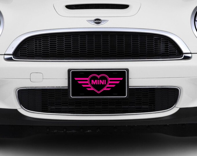 MINI Cooper Heart Clubman Countryman Pink Aluminum Front License Plate ...