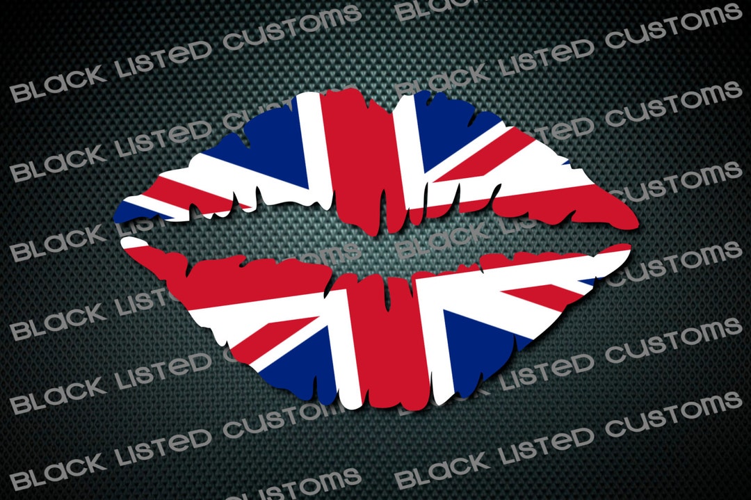 Union Jack Flag UK Lips Custom Vinyl Decal Sticker - Etsy