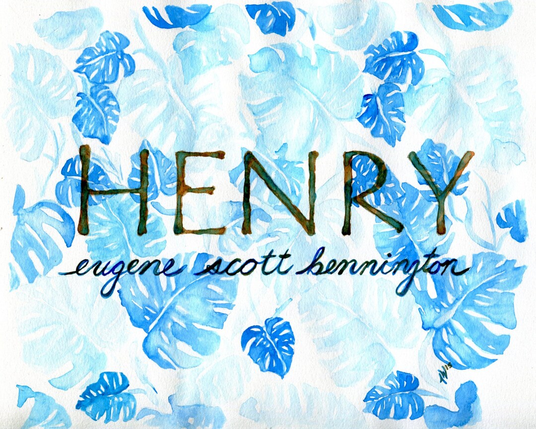 Name Art Template "aloha Leaves" | Personalized Name Art | Baby Name ...