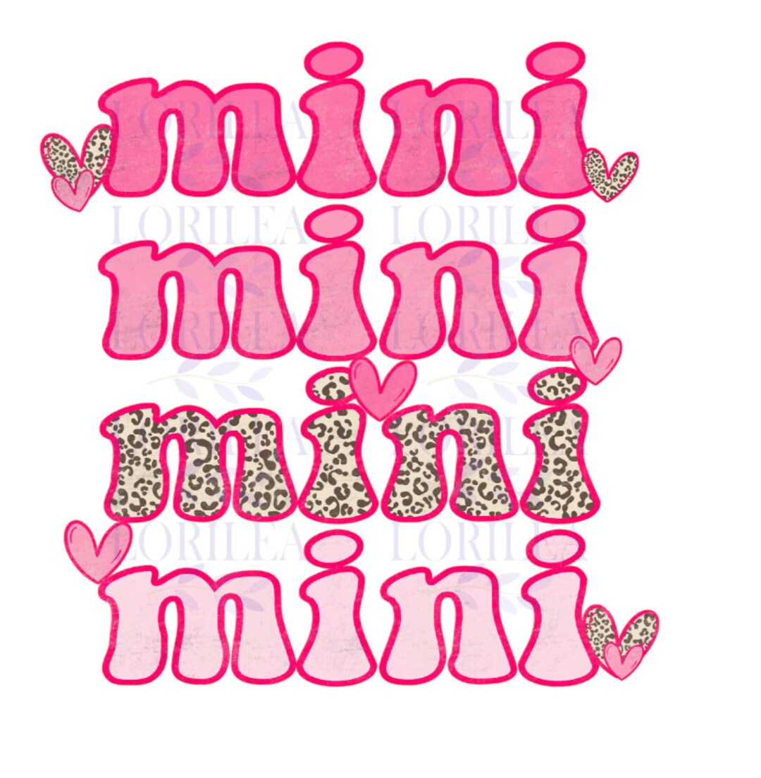 Mini Stacked Pink Colors With Hearts, PNG File, Digital Downloads ...