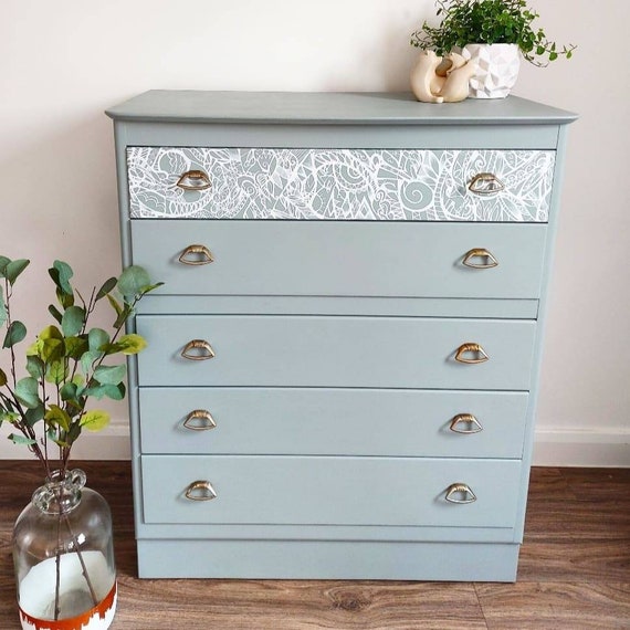 SOLD Lebus Vintage Drawers Retro Chest of Drawers Upcycled Furniture Handpainted Etsy