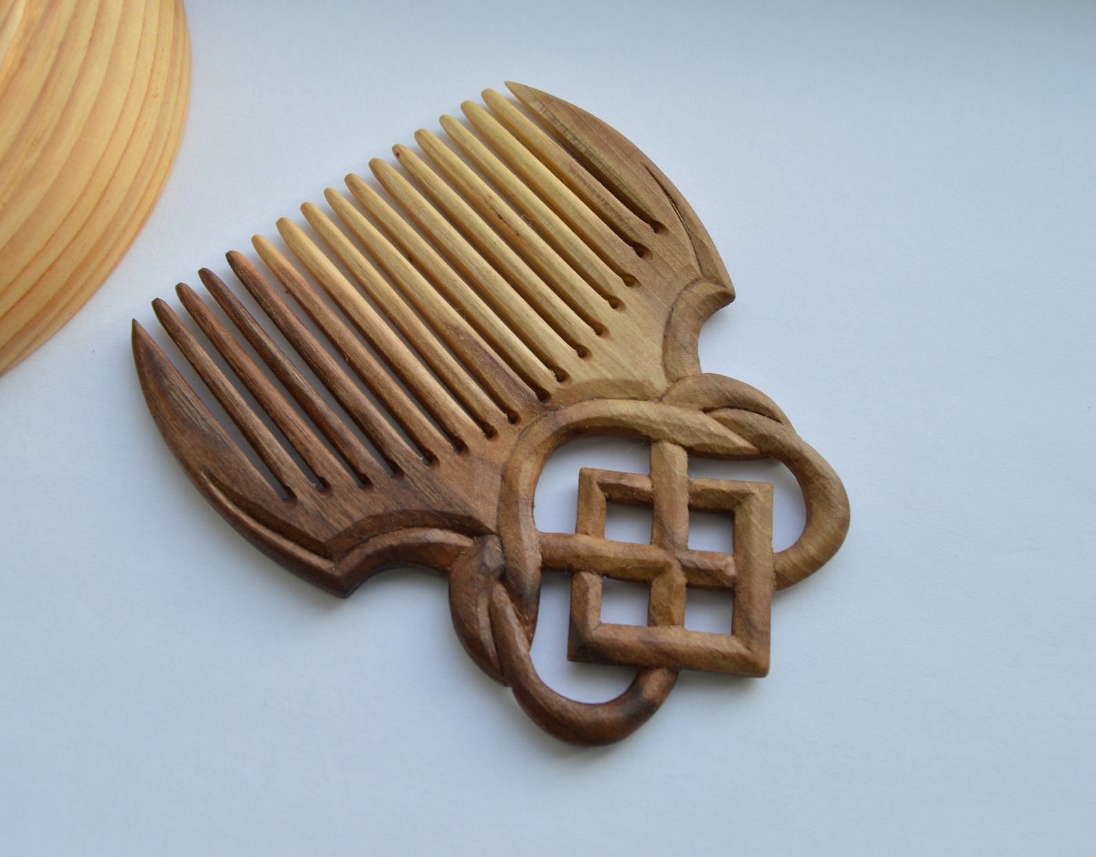 Handmade wooden comb with carving Folk Art Style Wide Tooth | Etsy