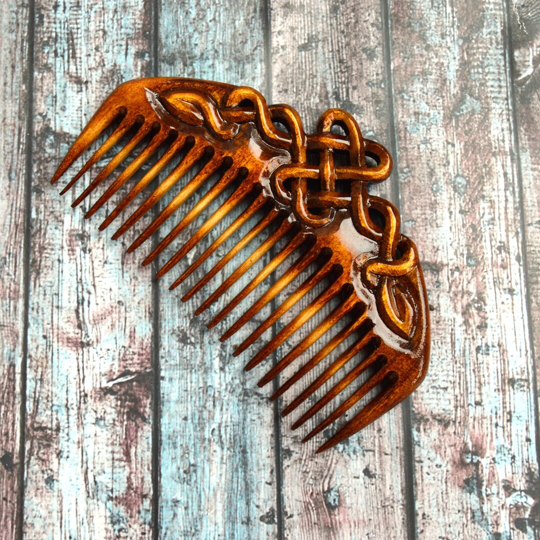 Handmade Wooden Comb With Carving for Women / Wide Tooth Comb - Etsy