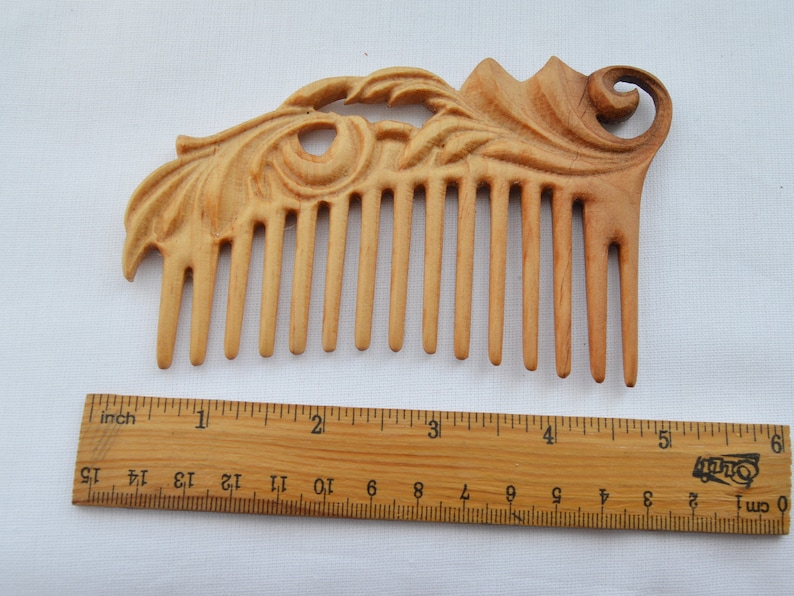 Handmade Wooden Comb With Carving for Women / Wide Tooth Comb - Etsy