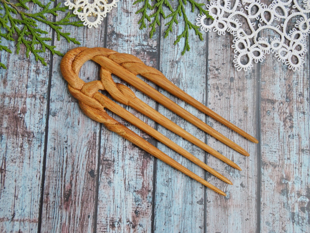 Wooden Hair Stick Dark With Carving for Women Christmas Gifts for Mom ...