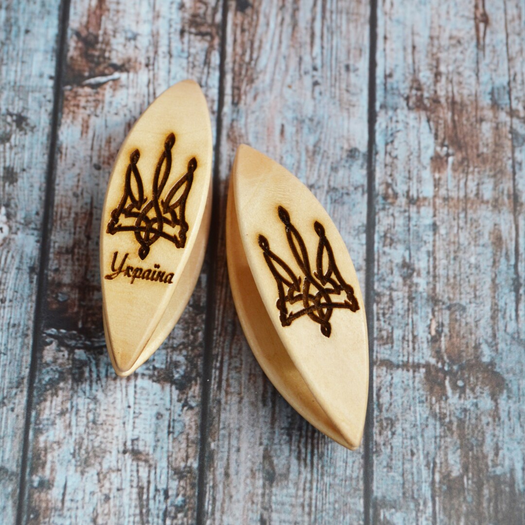 Wooden Tatting Shuttle Ukrainian Coat of Arms Trizub - Etsy