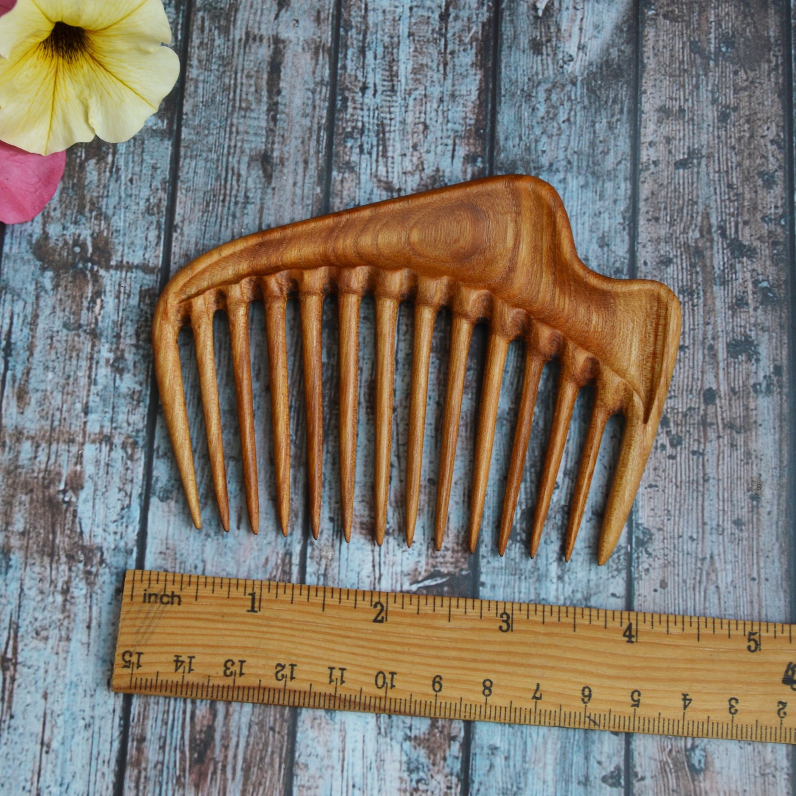Handmade Wooden Comb With Carving Butterfly Wide Tooth Comb/ - Etsy
