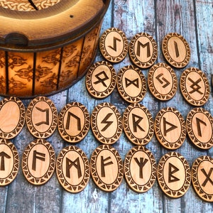 Viking Runes. Elder Futhark Wood Rune Set. Norse Runes. Set of 25 ...