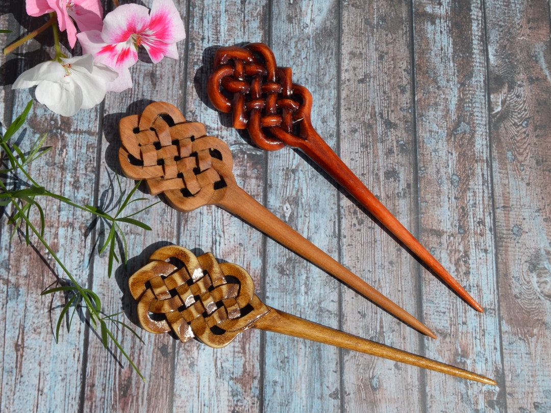 Wood Hair Stick Carved Handmade Hair Accessories/ Hair Fork/ Easy Boho ...