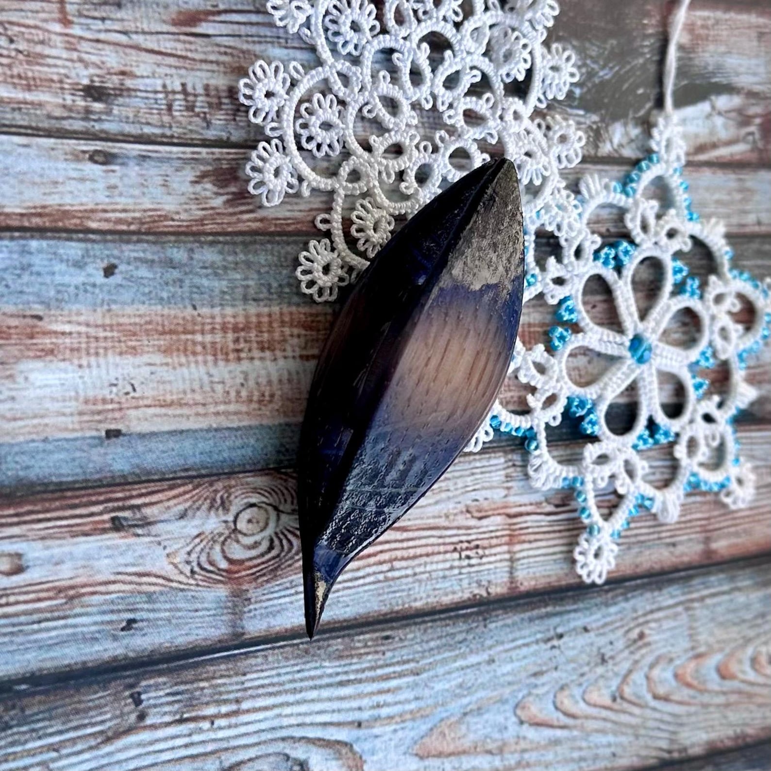 Wooden Tatting Shuttle Hand Made Beech Wood Frivolite Navette Oak Wood ...
