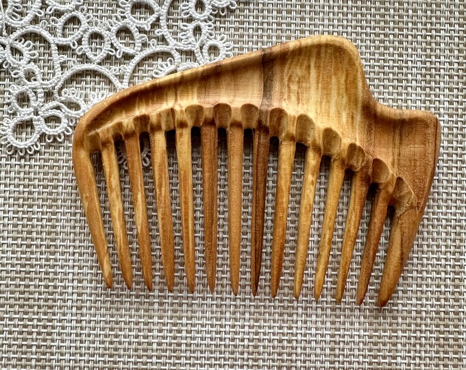 Handmade Wooden Comb With Carving Butterfly Wide Tooth Comb/ Detangle ...