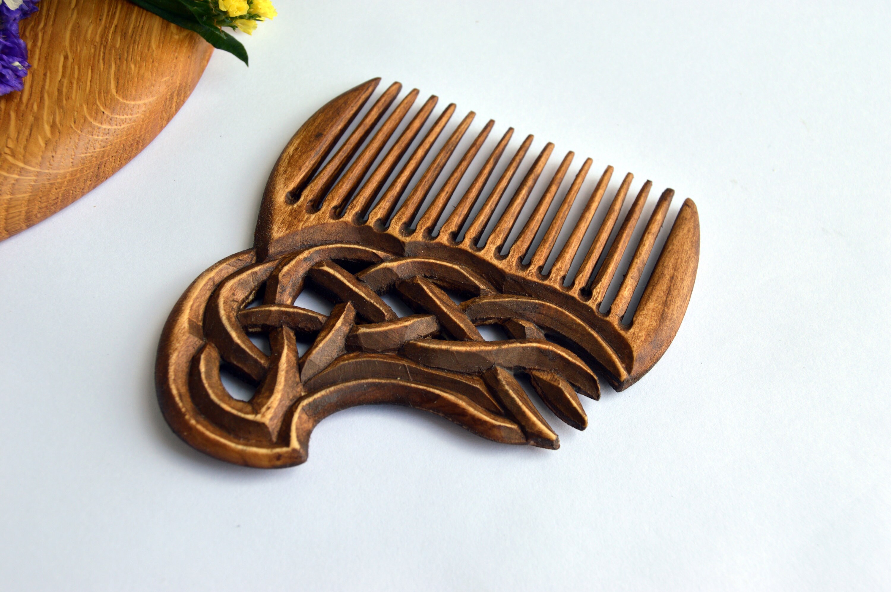 Handmade wooden comb with carving for women for Wife / Wide | Etsy