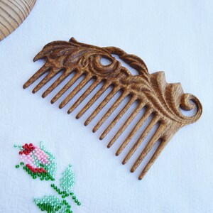 Handmade wooden comb with carving for women / Wide Tooth Comb | Etsy