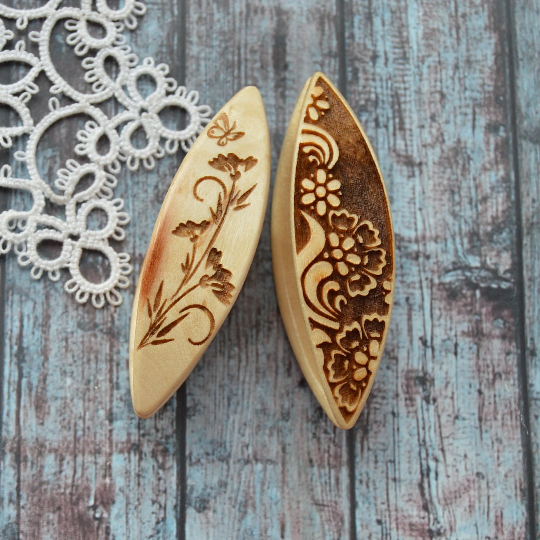 Wood Tatting Shuttle Handmade of Walnut Wood Shuttle Frivolite Tatting ...